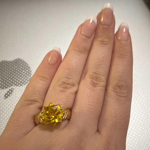 Jewelry | Designer Utc 925 Hexagon Cut Staryelow Stone Sterling Silver ...